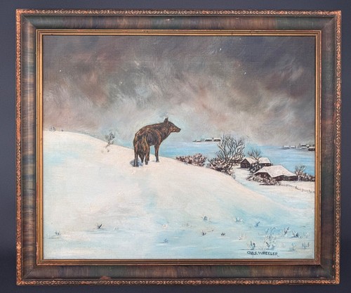 Vintage WPA Era 1930s Reproduction Painting Lone Wolf, Chas Wheeler ...