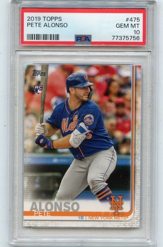 2019 TOPPS BASEBALL #475 PETE ALONSO ROOKIE CARD RC, NEW YORK METS, PSA ...