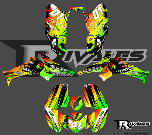 Honda Trx250x Ex 2006-2024 Graphic Full Kit decals | eBay
