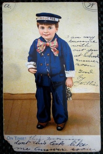 1908 RAILROAD TRAIN CONDUCTOR victorian boy TUCK rppc | eBay