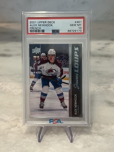 Alex Newhook 2021-22 Upper Deck French Young Guns Rookie Card RC PSA 10 ...