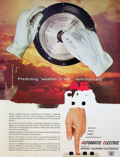 1960 Automatic Electric Barometer 60s Print Ad Predicting Weather ...