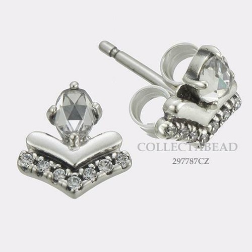 Authentic Pandora Silver Classic Wishes CZ Stud Earrings 297787CZ | eBay
