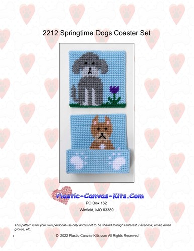 Springtime Dogs Coaster Set-Plastic Canvas Pattern or Kit | eBay