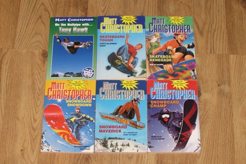 6 Matt Christopher SKATEBOARD & SNOWBOARD Sports Series Chapter Book ...