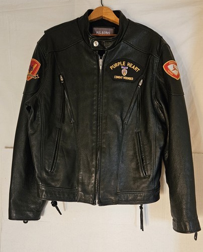 Vintage Wilsons Leather Marine Corps Leather Biker Jacket w/Military ...