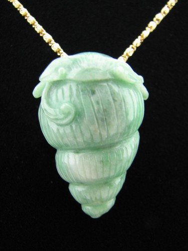 Genuine Natural Green Jade Freeform Sea Shell Pendant #185 | eBay