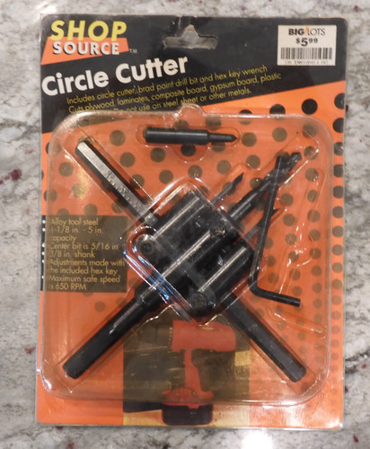 ADJUSTABLE CIRCLE CUTTER BY SHOP SOURCE NEW (1-1/8" TO 5") | eBay