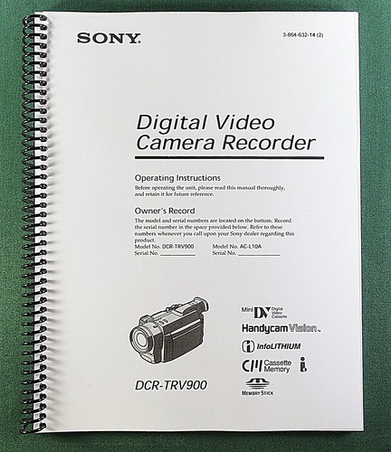 Sony DCR-TRV900 Instruction Manual: 120 Pages & Protective Covers! | eBay