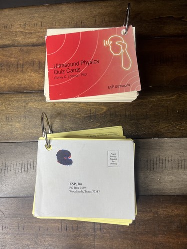 ESP Sidney Edelman Ultrasound Physics Quiz Cards Flashcards Lot of 2 ...