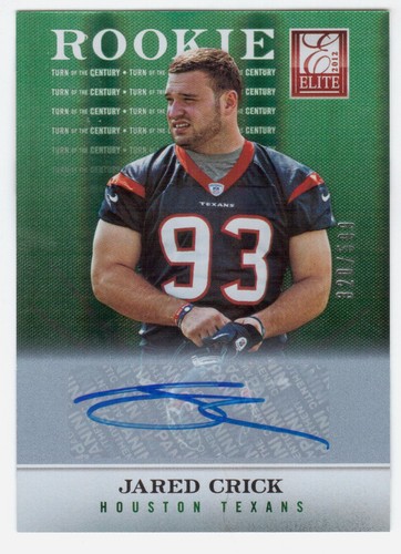 2012 PANINI ELITE #142 JARED CRICK ROOKIE AUTOGRAPH #320/599 | eBay