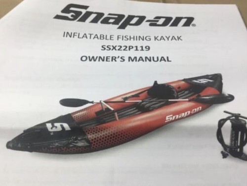 Snap-On Inflatable Fishing Kayak SSX22P119 Seat Pump Oar Paddle Holders ...
