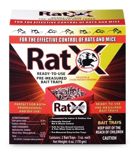 RatX 2 Pk Ready-to-Use Rat Bait Trays. Effective on All Species of Rats ...