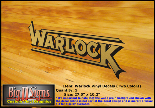 WARLOCK Vinyl Decal 27.0" x 10.2" Vintage Replica Graphic | Qty 1 | Graphic