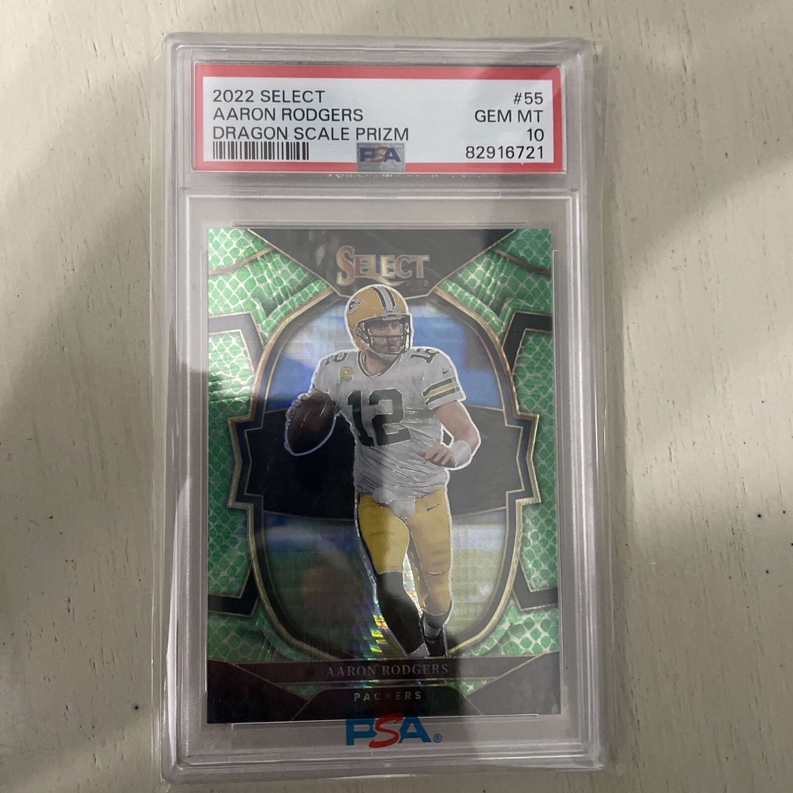 Aaron Rodgers 2022 Select #55 Concourse Dragon Scale /89 Price Guide ...