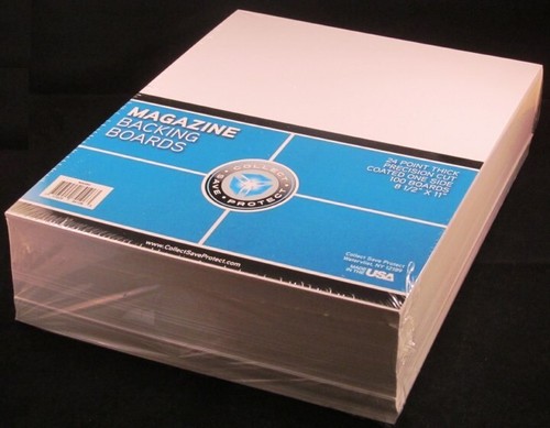 100 CSP MAGAZINE SIZE 8.5" x 11" BACKING BOARDS STORAGE WHITE BACKER ...