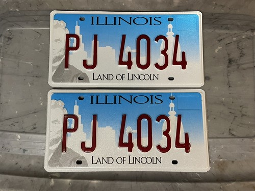 ILLINOIS LICENSE PLATE PAIR OF LICENSE PLATES PJ 4034 | eBay
