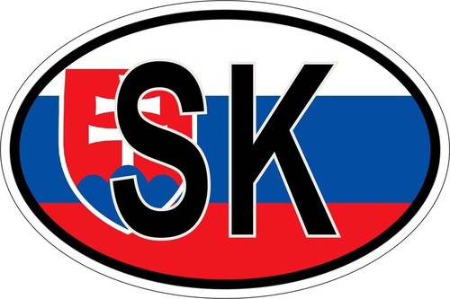 Oval Sticker Flag Country Code SK Slovakia | eBay