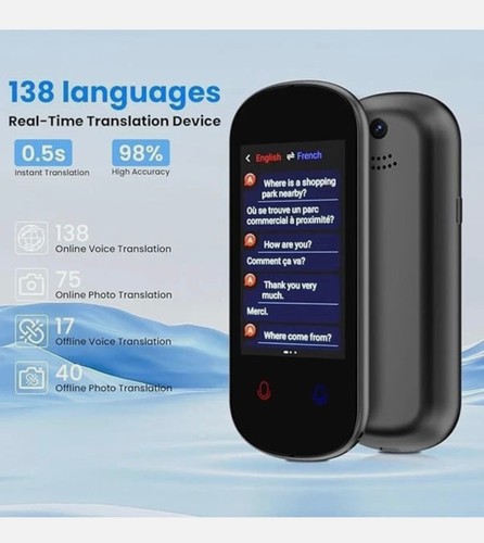 138 Language Translator Device Smart Two-Way Instant Ai Voice Photo ...
