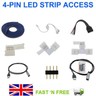 4PIN 10MM RGB LED STRIP LIGHT SNAP CLIP ADAPTER CONNECTOR WIRE MALE ...