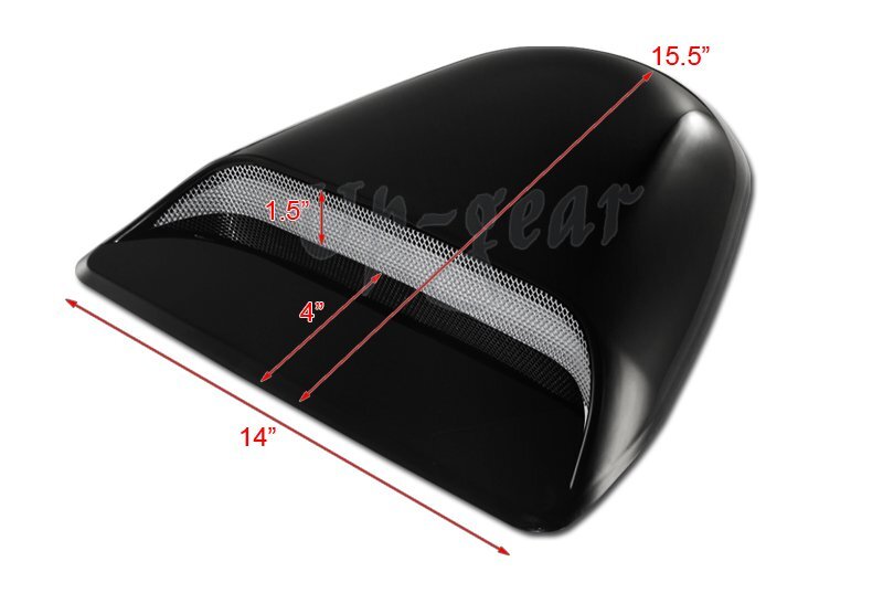 Universal ABS Plastic Black Hood Scoop 15.5x14 Inch Universal Black ABS ...