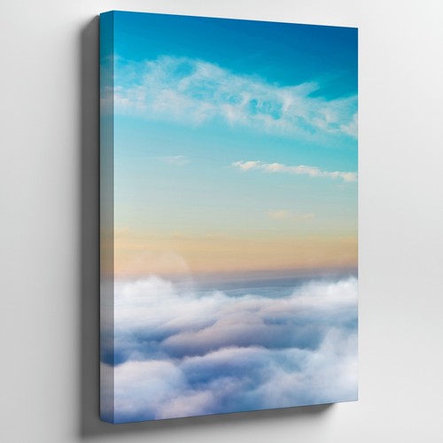 Serene Sky Scene Featuring Soft, Billowing Clouds In Various Shades Of ...