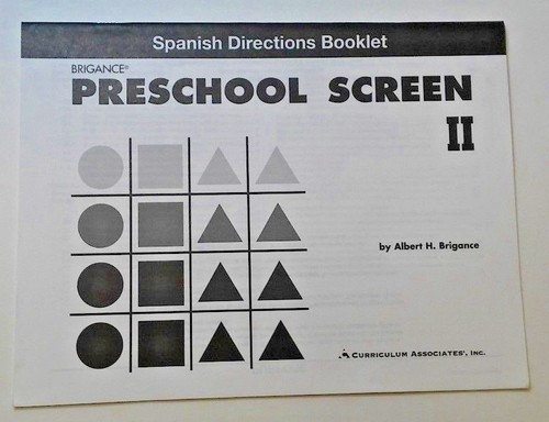 New Hard-to-Find Brigance Preschool Screen II: Spanish Directions ...