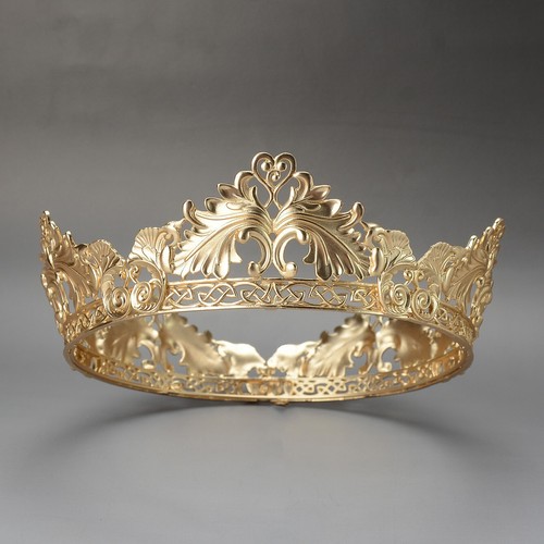 5.4cm Tall Men's Vintage Royal King Drama Wedding Gold Metal Tiara ...