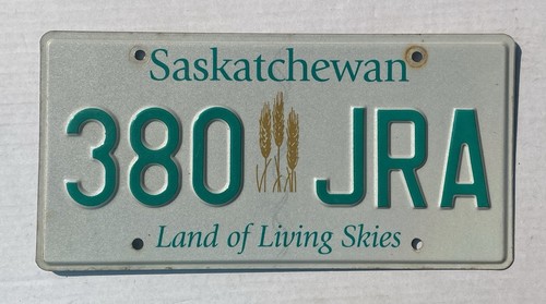Saskatchewan Canada License Plate #380 JRA Wheat "Land of Living Skies ...