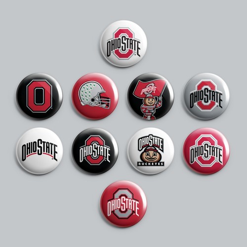 OHIO STATE BUCKEYES - 1" pinback button set of 10 - college football ...
