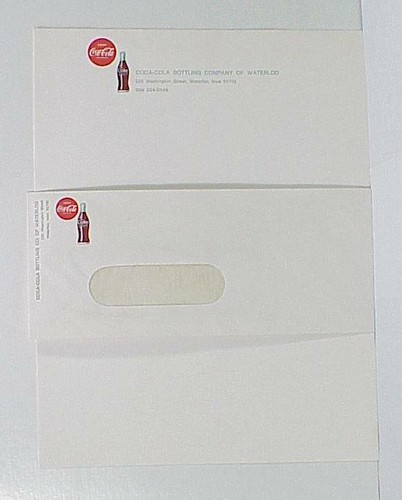 Coca Cola Letterhead & Envelope 85 - Waterloo, IA 4 pcs | eBay