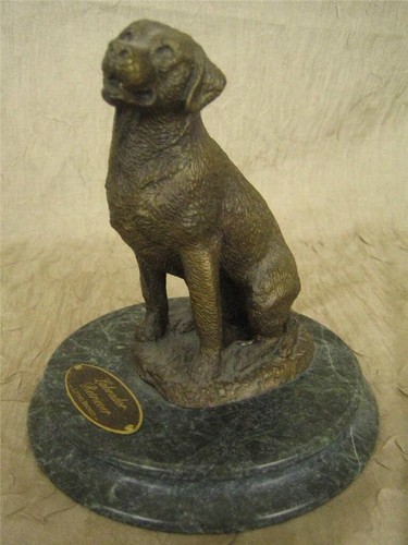 Vintage after P. J. MENE Patinated Bronze Figurine of Labrador ...