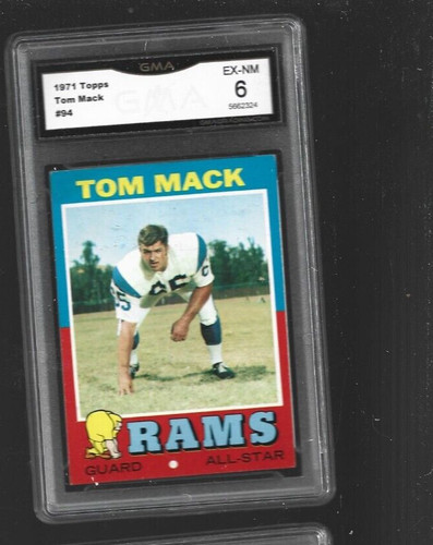 1971 Topps Football #94 Tom Mack Rams GMA Grade 6 EX-NM | eBay