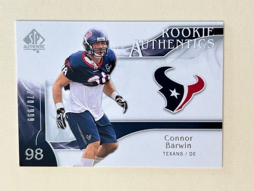 2009 CONNOR BARWIN, SP AUTHENTIC #270, NUMBERED 270/999, HOUSTON TEXANS ...