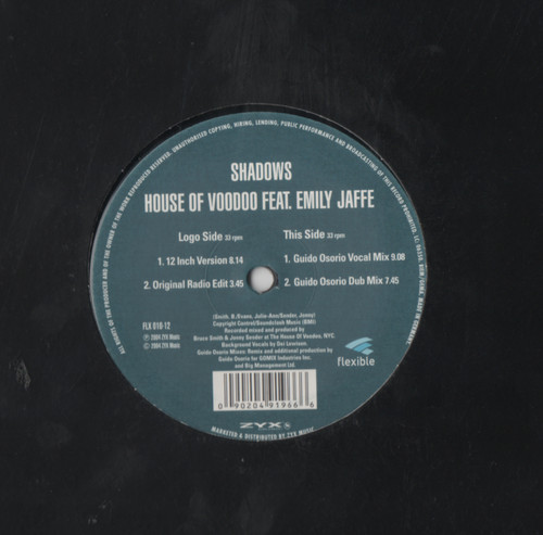 House of Vodoo Feat. Emily Jaffe Shadows Vinyl LP Guido Osario Remixes ...
