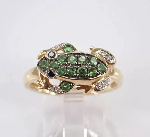 1.50Ct Round Simulated Green Emerald Frog Engagement Ring 14K Yellow ...