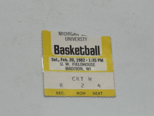 1982 Wisconsin Badgers Michigan State Spartans Basketball Ticket Kevin ...