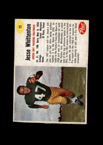 1962 Post Cereal Set-Break # 15 Jesse Whittenton EX-EXMINT *GMCARDS* | eBay