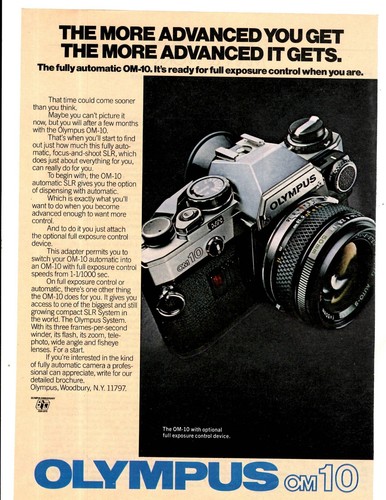 1980 Print Ad Olympus OM 10 Fully Automatic Camera w Optional Full Exposure | eBay