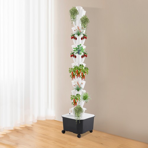 14 Layer 60 Holes Garden Hydroponic Tower Growing System for Vegetable ...
