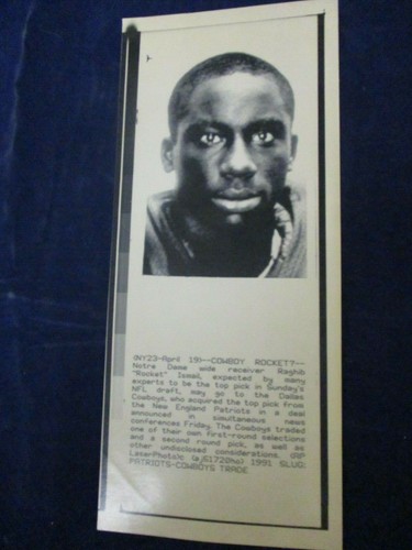 1991 NFL Raghib 'Rocket' Ismail Dallas Cowboys choice? Vintage Wire ...
