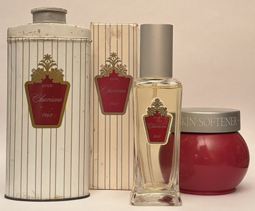 Avon Charisma cologne spray with perfumed talc tin + perfumed skin ...