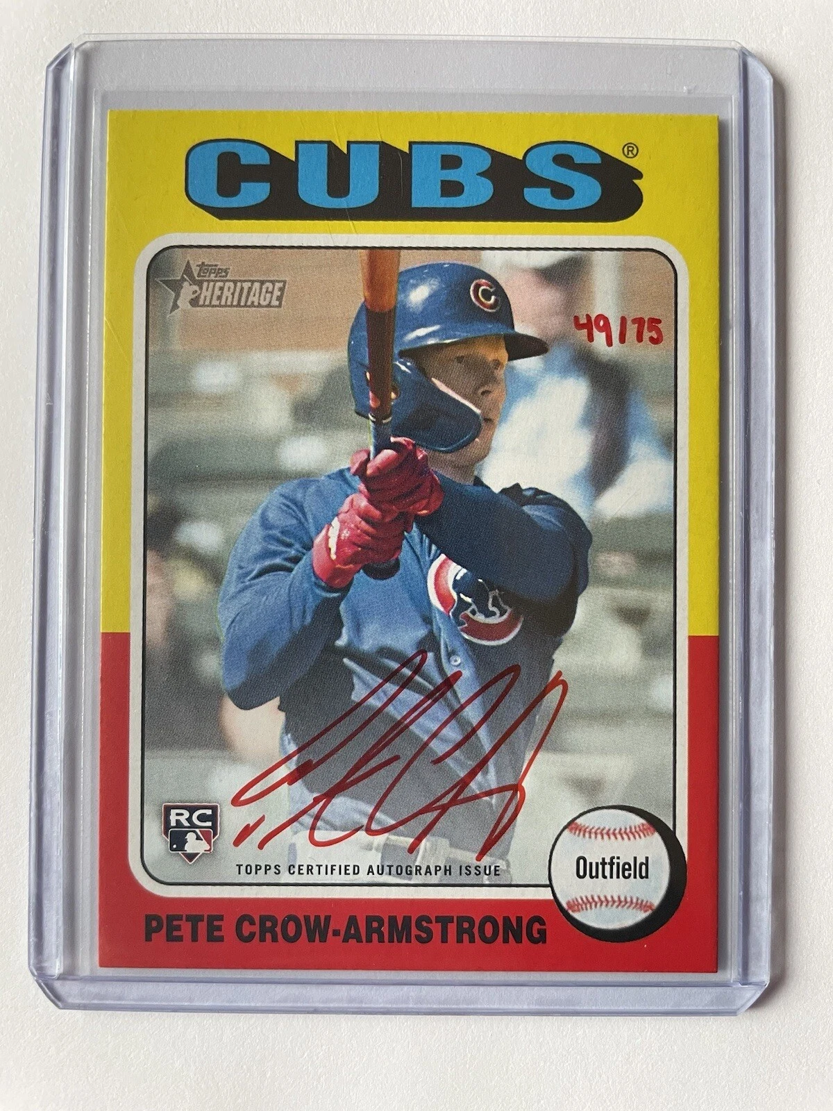 Pete Crow-Armstrong 2024 Topps Heritage #ROA-PC Real One Autographs ...