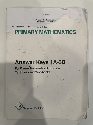 Singapore Primary Mathematics Answer Keys 1a-3b (Stapled) 9780974157306| eBay