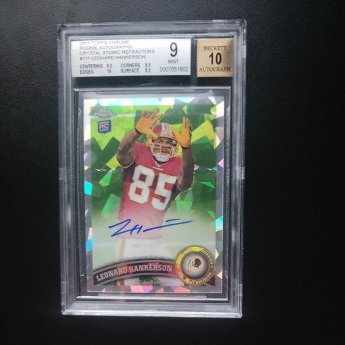 2011 Topps Chrome Crystal Atomic Refractor Leonard Hankerson Auto Rc ...