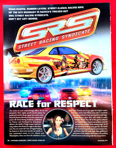 RARE! 2004 STREET RACING SYNDICATE Nintendo Video GameCube = Promo Art ...