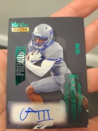 CALVIN AUSTIN III 2022 Wild Card Matte Draft GREEN FOIL Auto # 92/99 ...