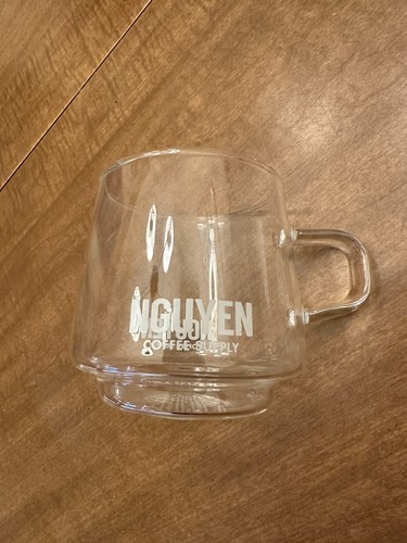 Nguyen Coffee Supply 9 oz Stackable Glass Coffee Mug With Handle NEW ...