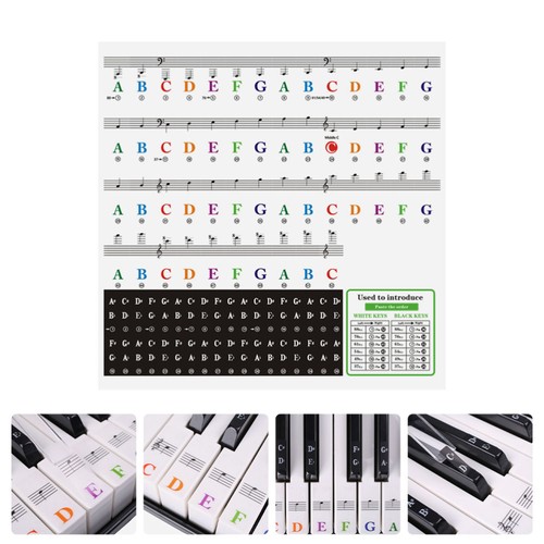 1 Sheet Adhesive Piano Decals Electronic Organs Keyboard Stickers Piano ...
