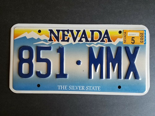 2003 Nevada NV Auto Car Truck License Plate 851 MMX with Sticker | eBay